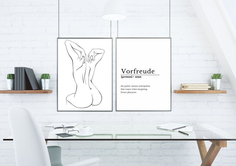 Nude Line Drawing Poster Minimalist Line Art Print Bedroom Wall Art