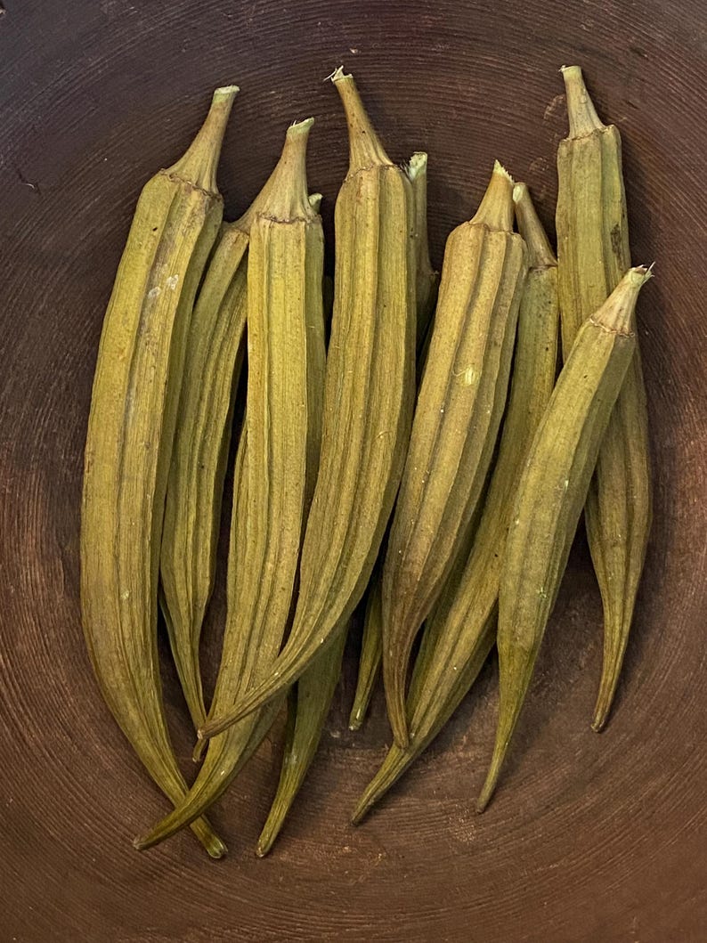 Whole Dried Okra Pods Bowl Filler Primitive Dry Goods - Etsy