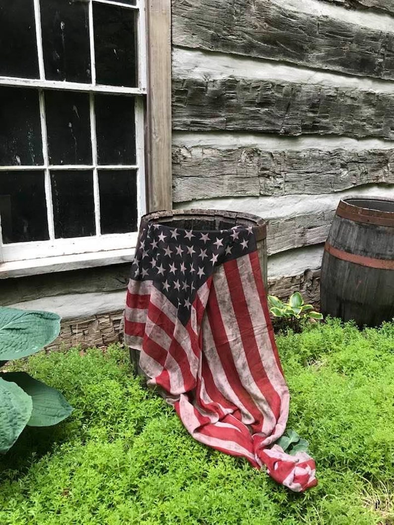 Primitive American Flag Bunting Drapery - Etsy