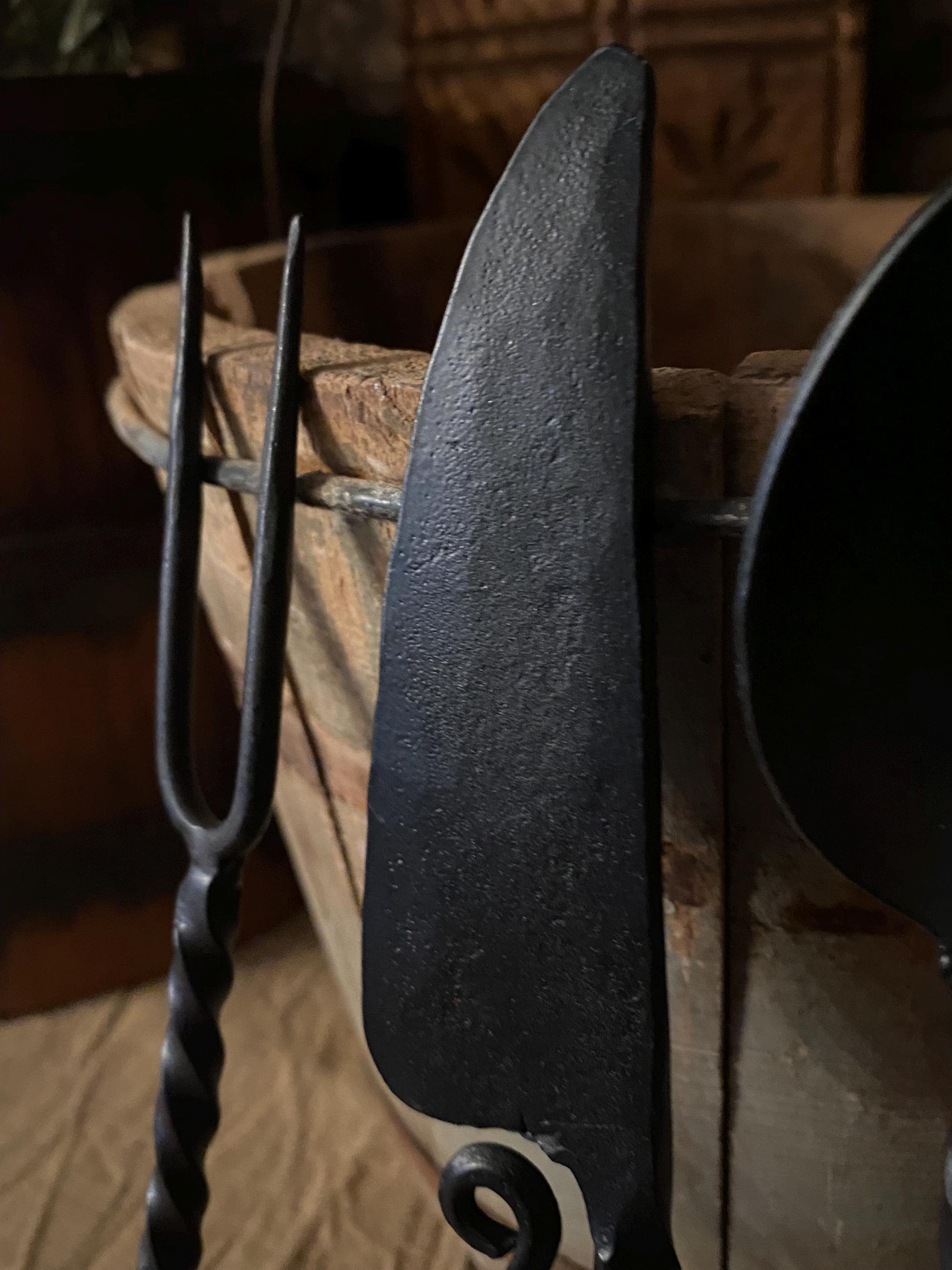Primitive Cutlery Set Wrought Iron Hand Forged Primitive Utensils - Etsy