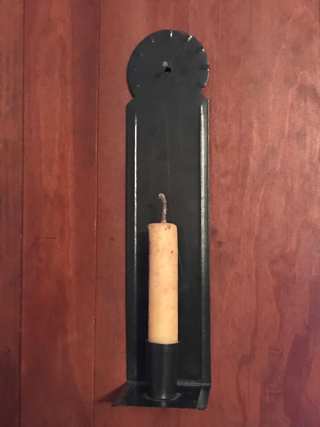 Primitive Slim Candle Sconce and Candle - Etsy