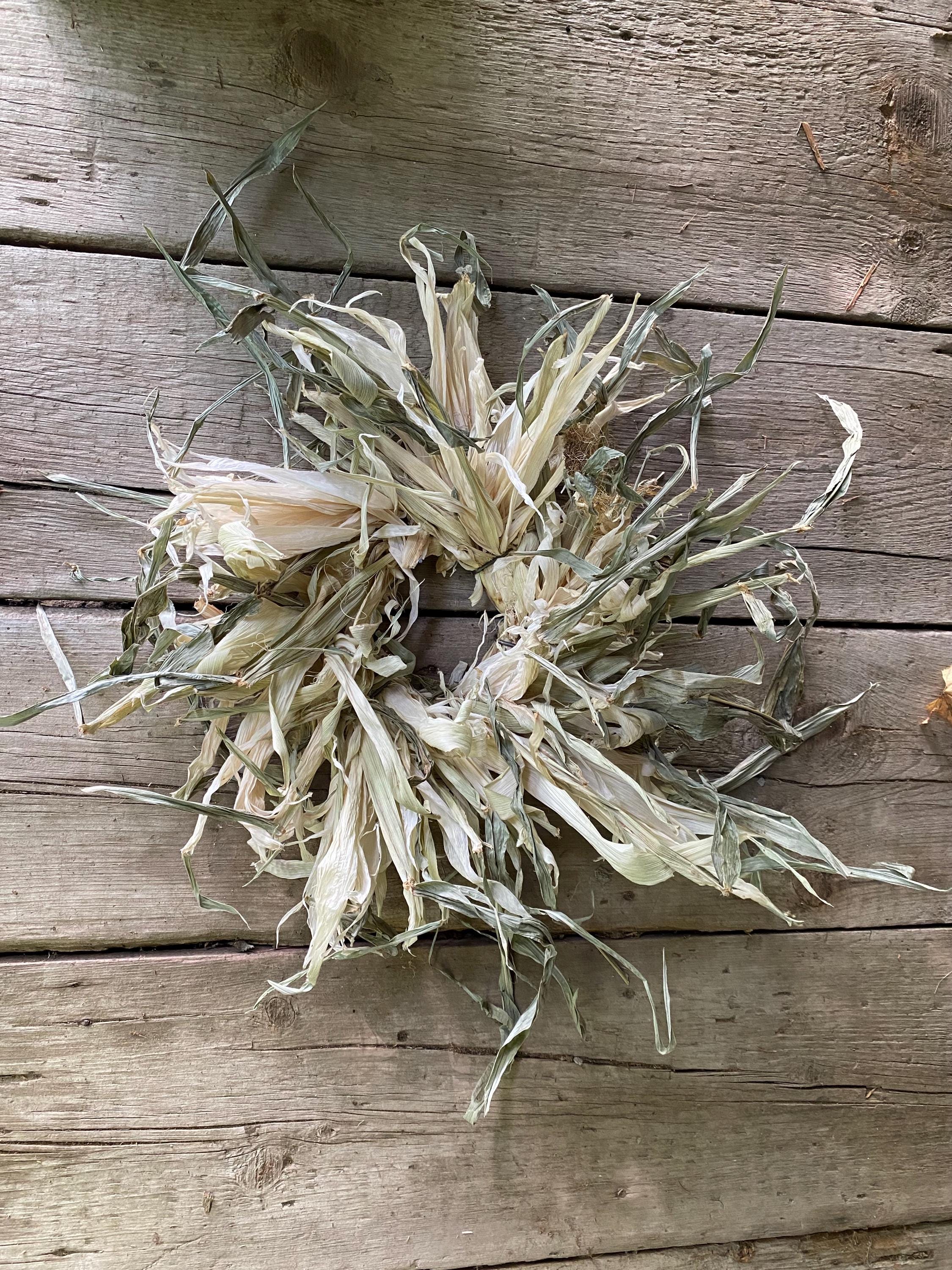 Primitive Corn Husk Wreath Fall Natural Real - Etsy