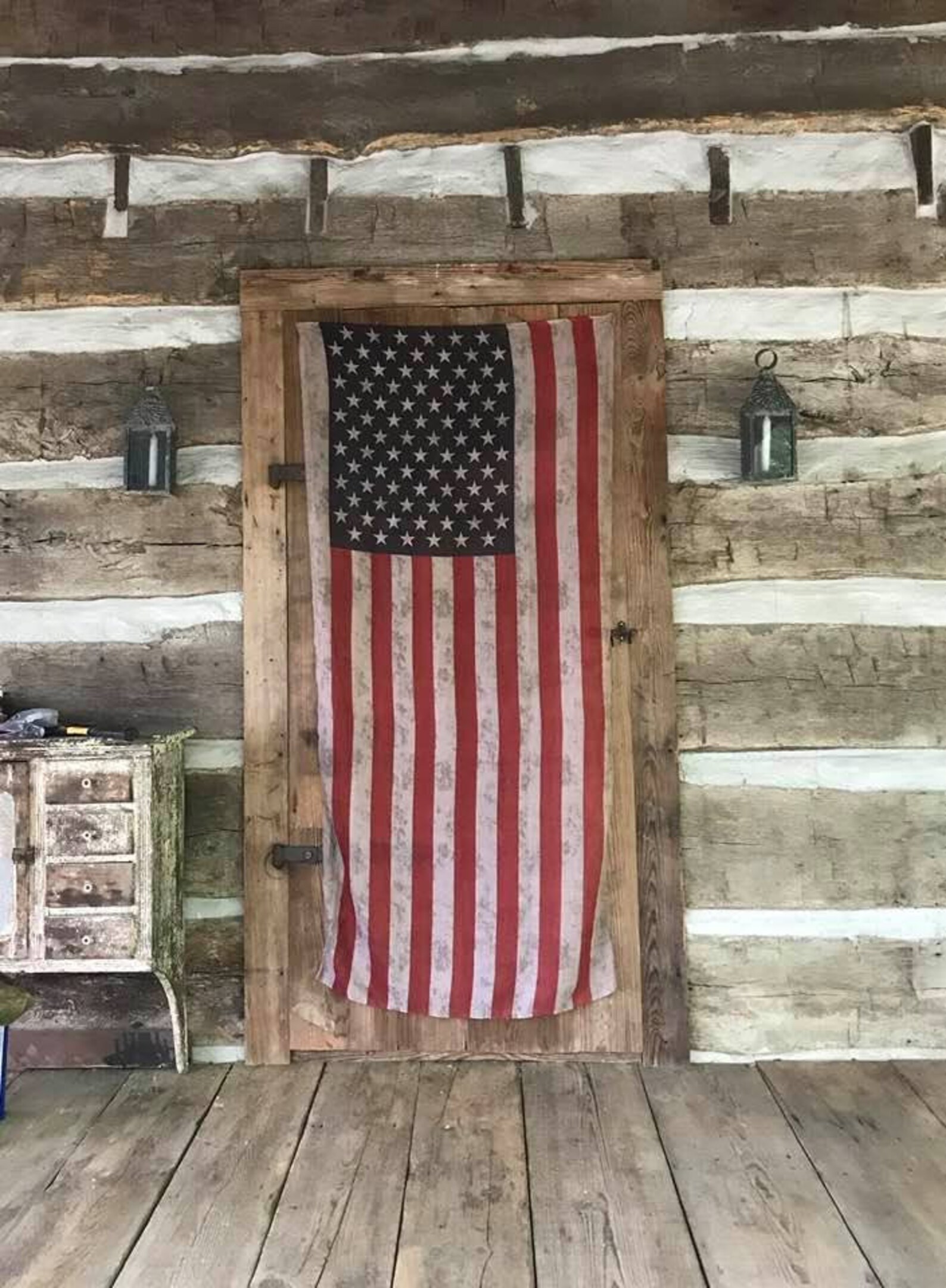 Primitive American Flag Bunting Drapery - Etsy