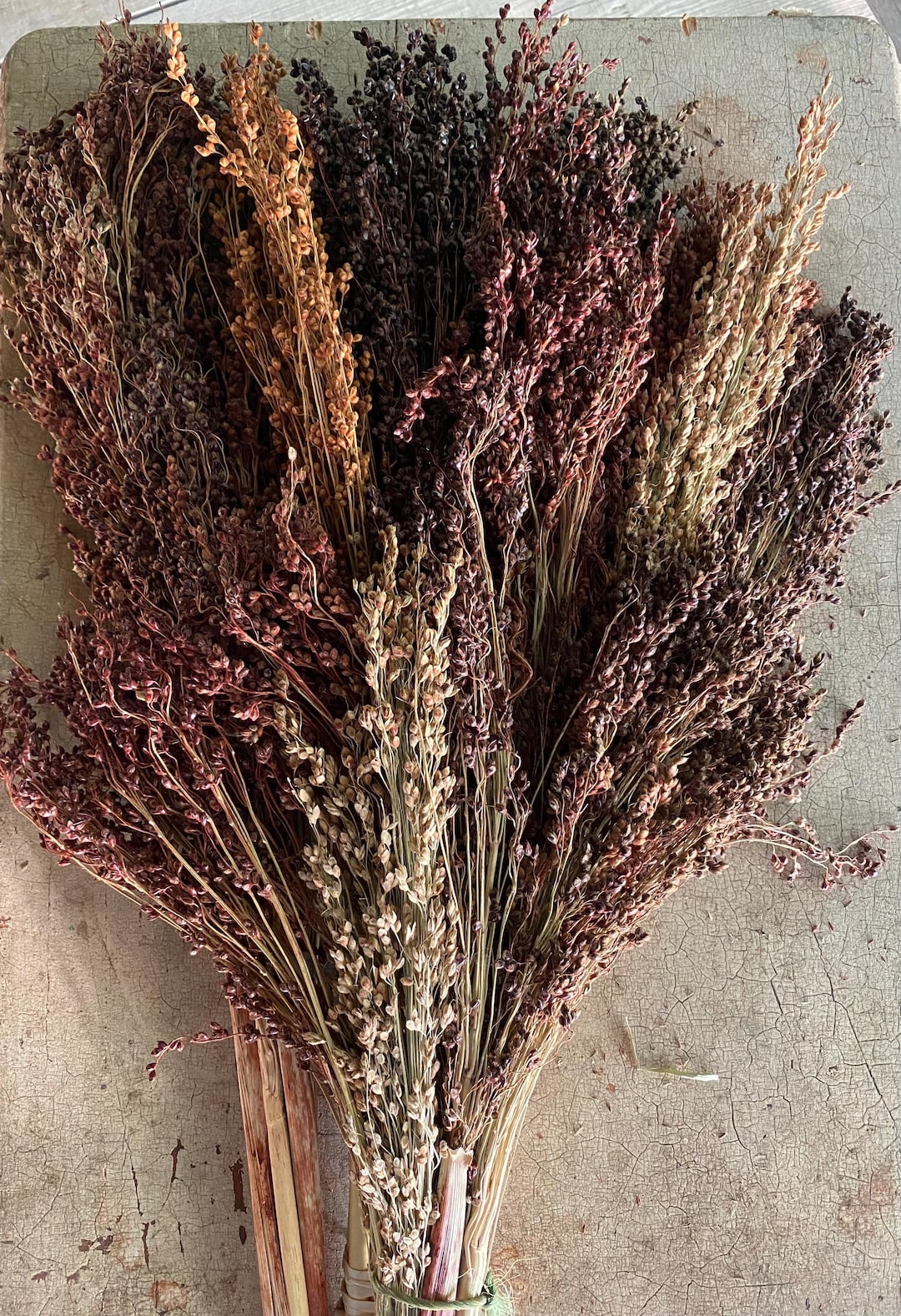 Primitive Broom Corn Home Grown Natural Fall Crock Barrel Swag ...