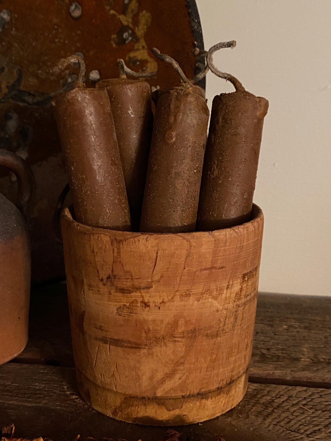 Tavern Candles Brown Beeswax Hand Poured 4" Candle - Etsy
