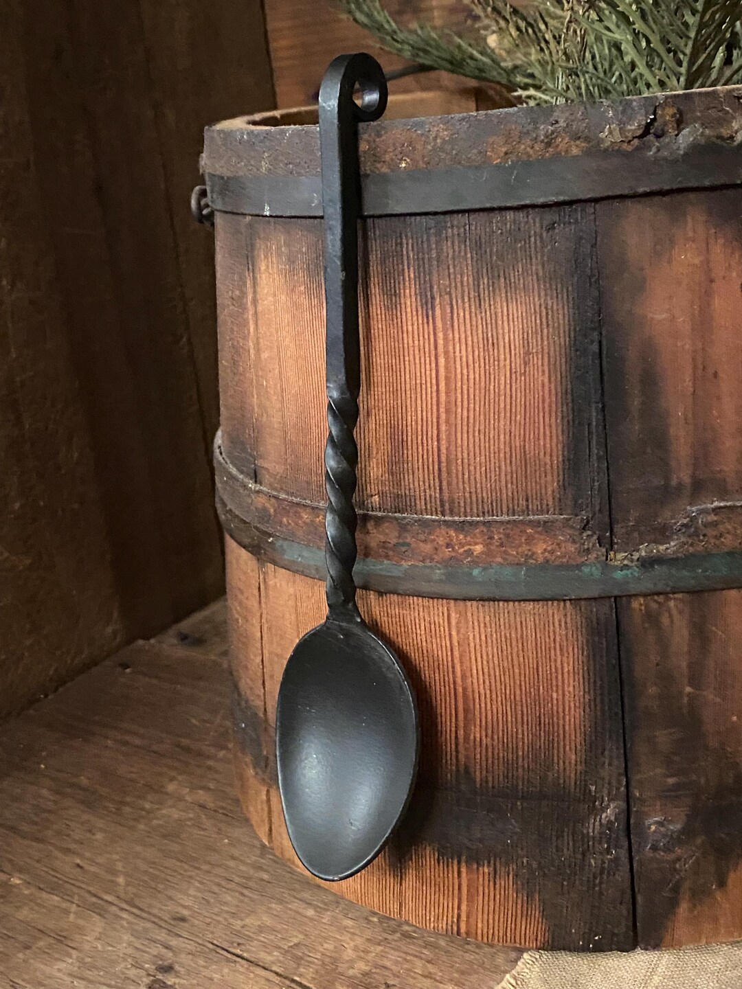Primitive Wrought Iron Bucket Spoon - Etsy