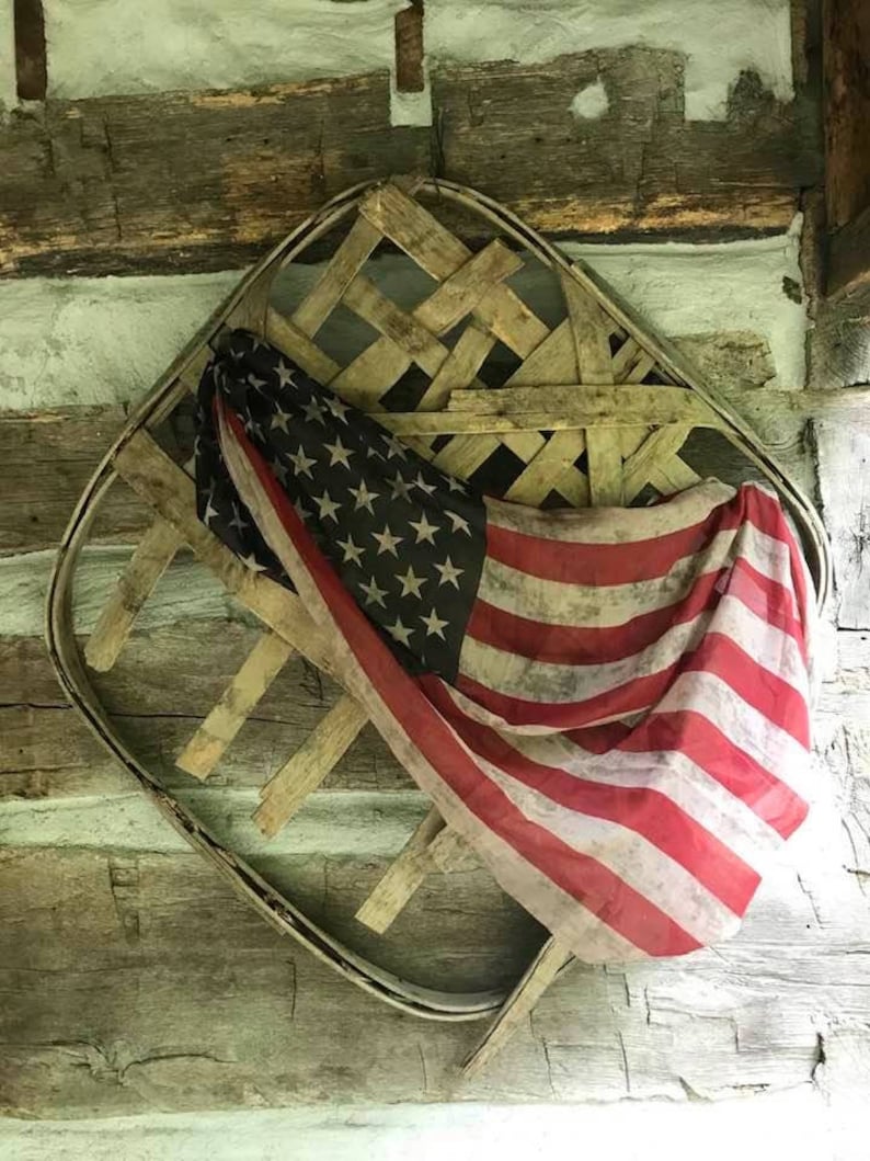 Primitive American Flag Bunting Drapery - Etsy