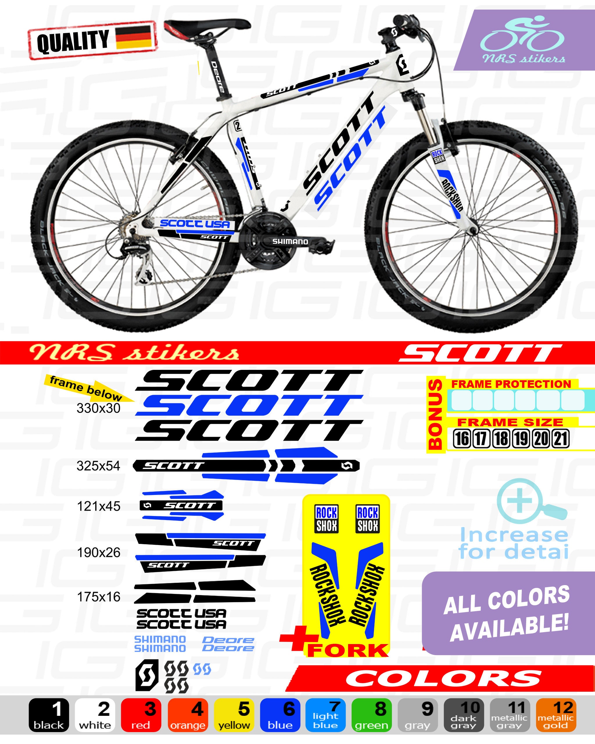 SCOTT Bike Sticker ALLE FARBEN verfügbar komplettes Set | Etsy