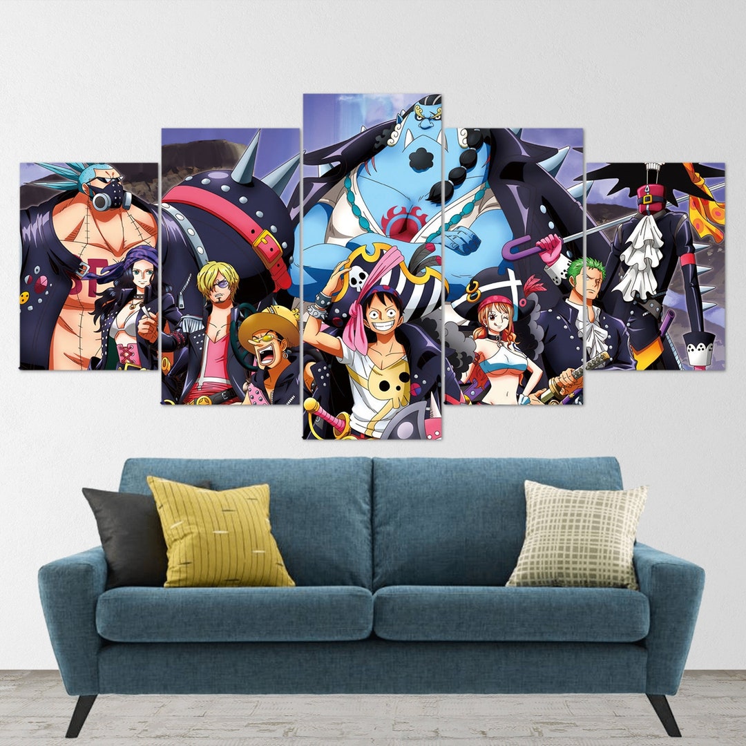 One Piece Luffy, Straw Hat Pirates, 5 Piece Canvas Wall Art, One Piece ...