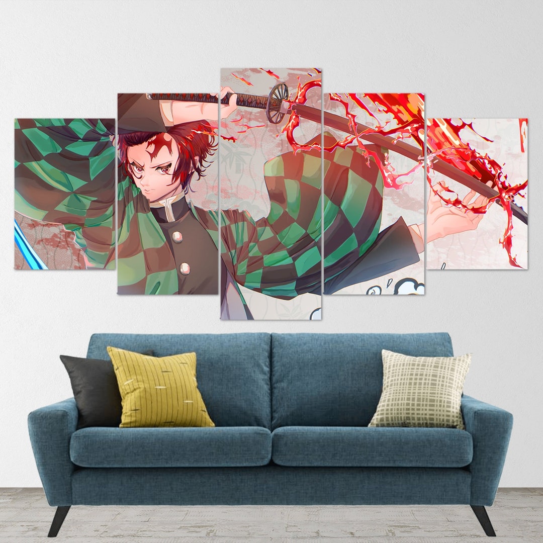 Tanjiro Kamado Demon Slayer 5 Piece Canvas Wall Art, Kimetsu No Yaiba ...