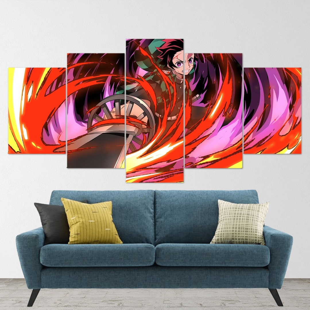 Tanjiro Kamado Demon Slayer 5 Piece Canvas Wall Art, Kimetsu No Yaiba ...