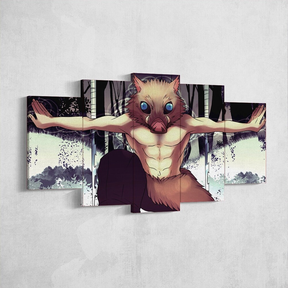 Inosuke Hashibira Demon Slayer 5 Piece Canvas Wall Art, Kimetsu No ...