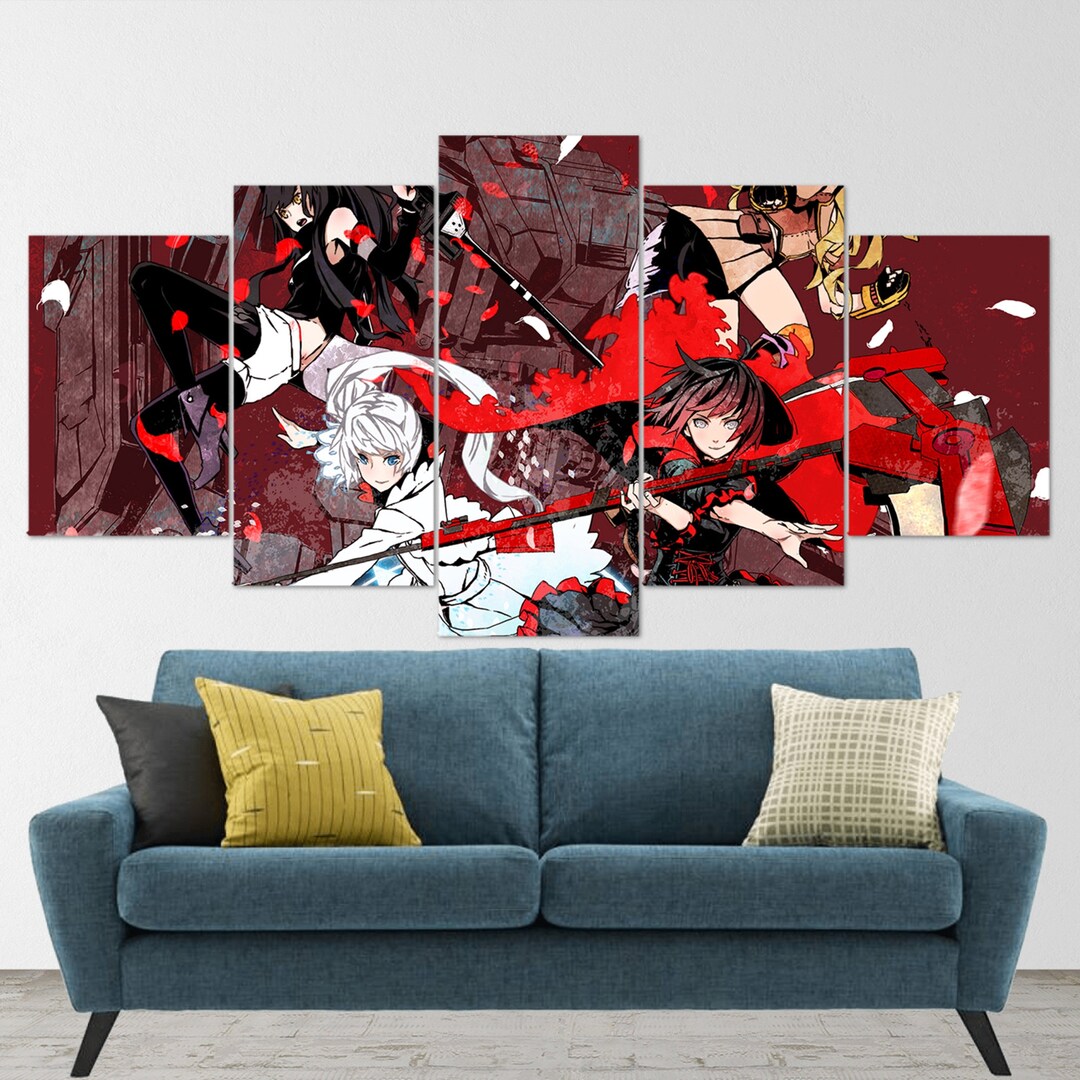 RWBY Ruby Rose, 5 Piece Canvas Wall Art, RWBY Poster Print, RWBY Canvas ...