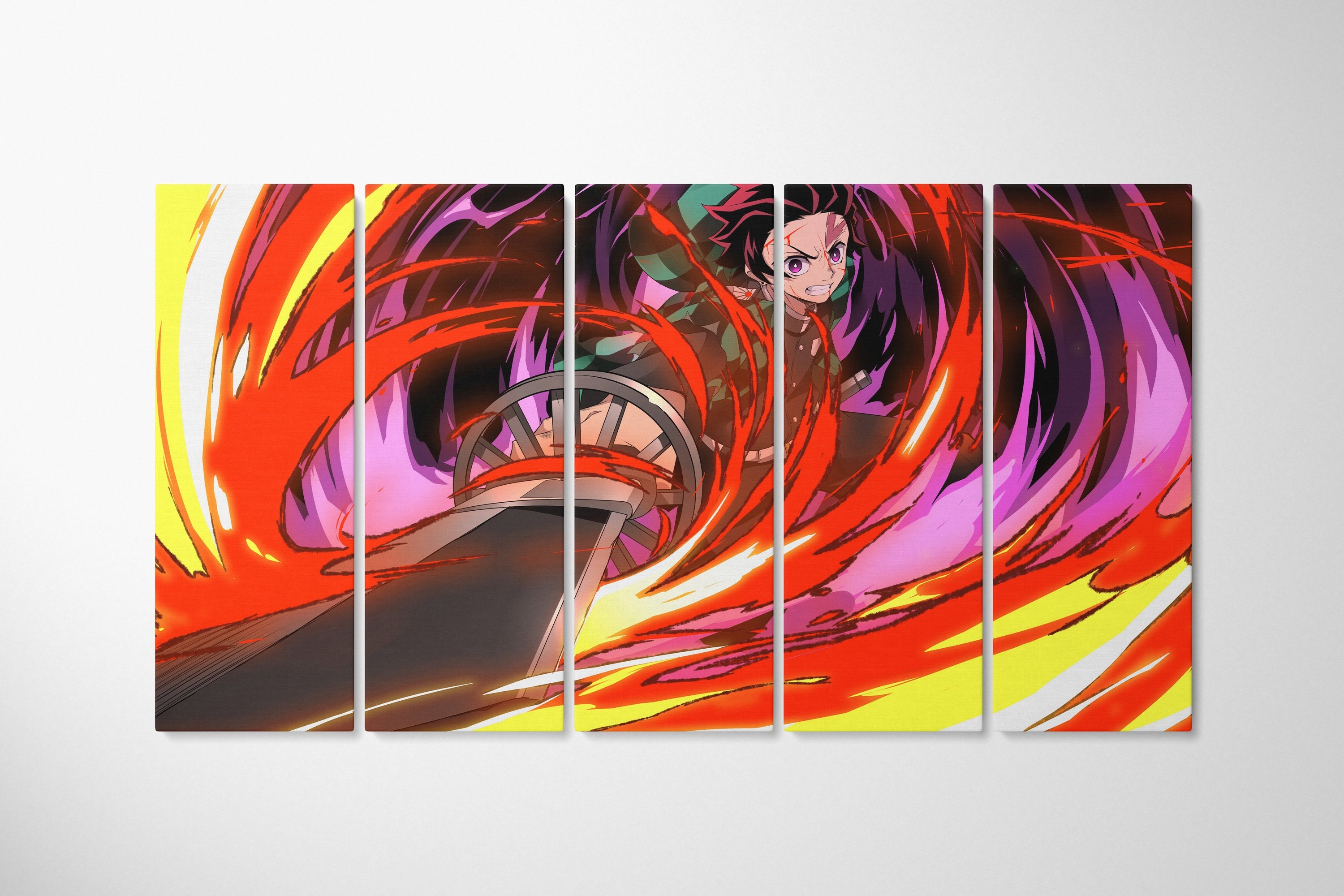 Tanjiro Kamado Demon Slayer 5 Piece Canvas Wall Art, Kimetsu No Yaiba ...