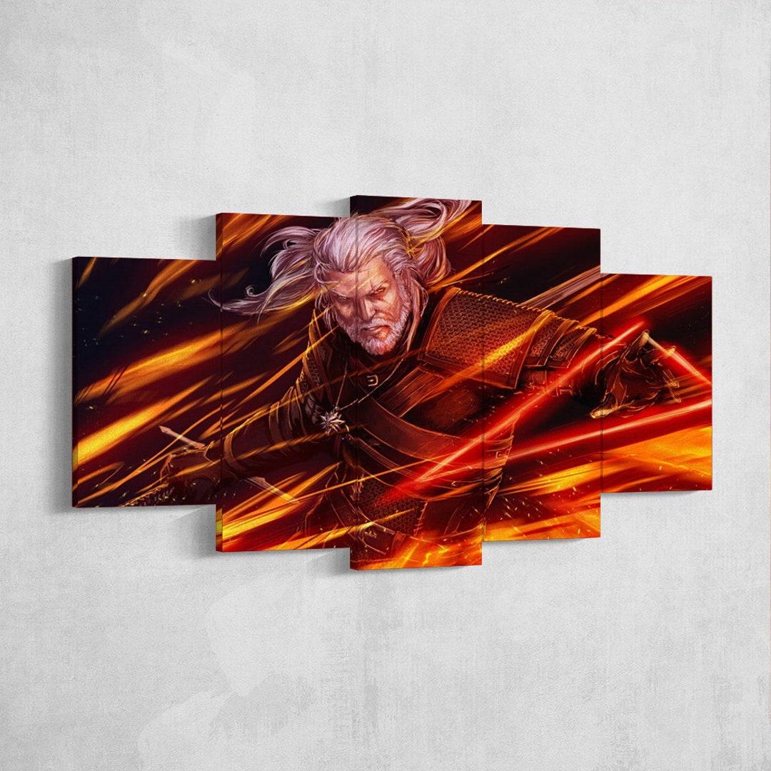 The Witcher 5 Piece Canvas Witcher Wall Art Witcher Canvas - Etsy