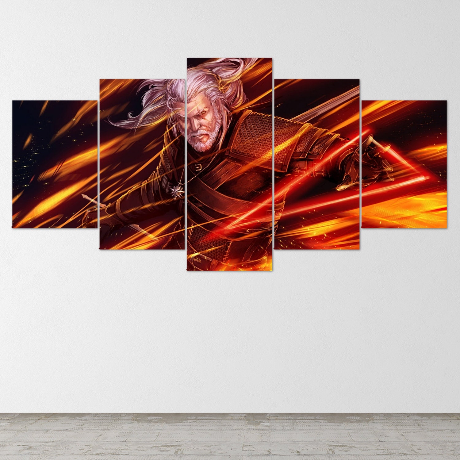 The Witcher 5 Piece Canvas Witcher Wall Art Witcher Canvas - Etsy