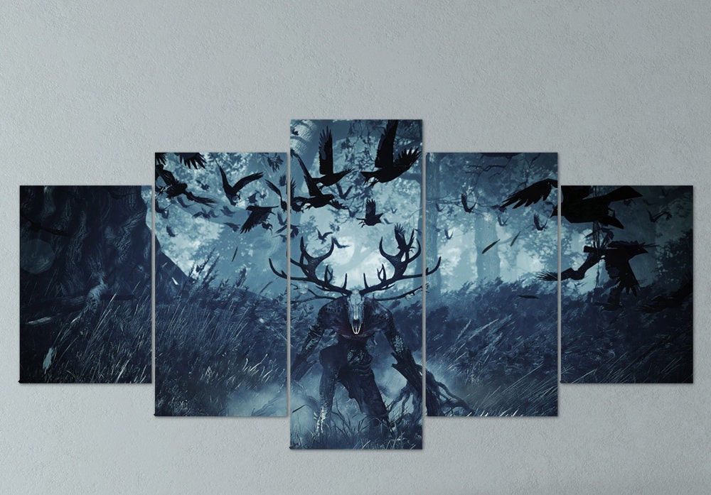 The Witcher 5 Piece Canvas, Witcher Wall Art, Witcher Canvas, Witcher ...