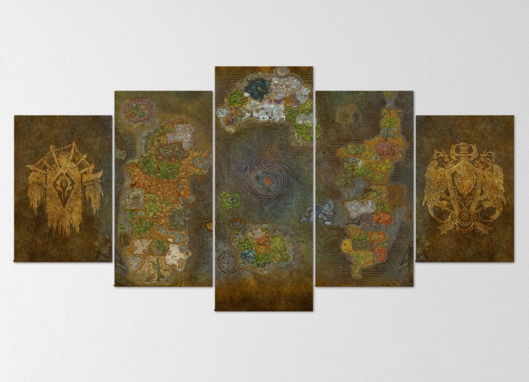 Mapa de Azeroth mapa WOW mapa de Warcraft World of - Etsy España