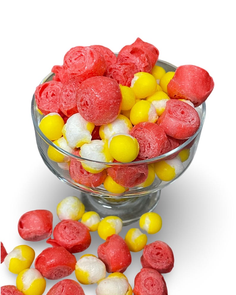 Freeze Dried Strawberry Crunch Bites & Lemon Buds - Lemon Sour Candy ...