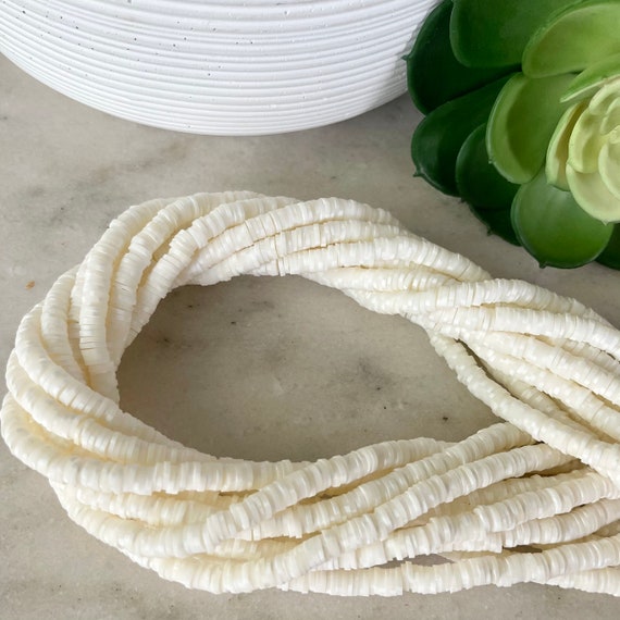 6mm Speckled Cream Seashell Heishi 15.5 Inch Strand / African - Etsy