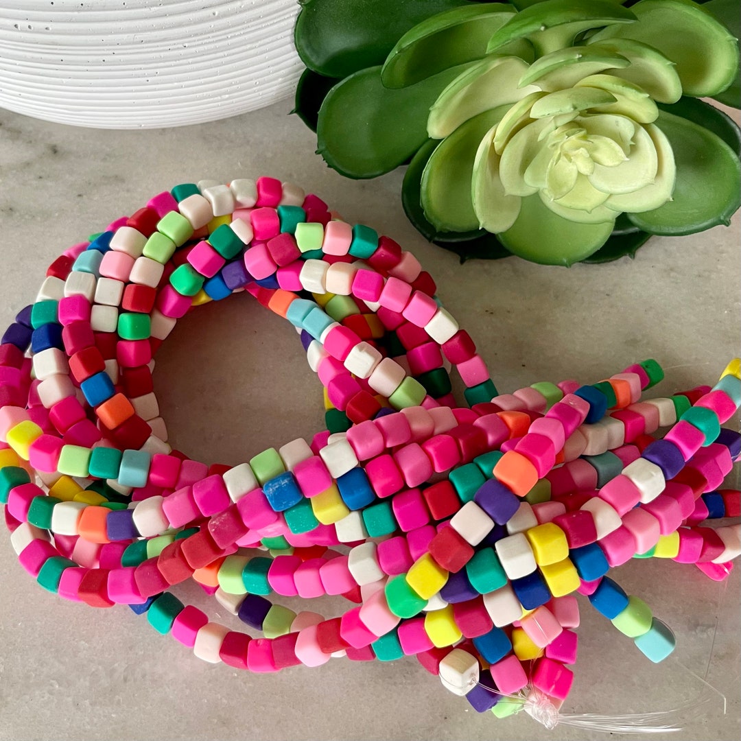 6mm X 6mm Rainbow Pride Chunky Polymer Clay Cube 15.5 Inch - Etsy