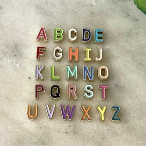 10mm Rainbow Enamel Single Letter Beads / Initial Bead / Enamel Bead ...