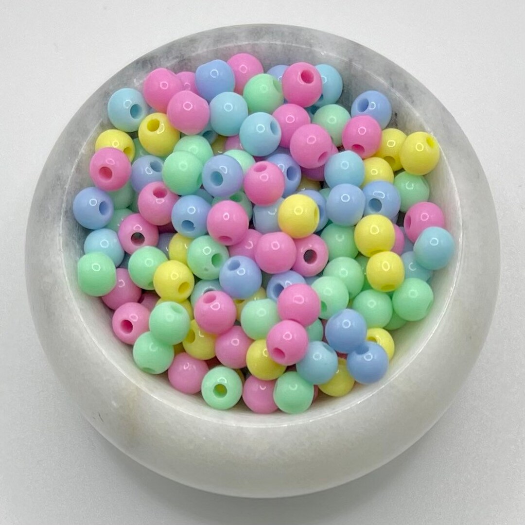 FINAL SALE 6mm Pastel Rainbow Funfetti Acrylic Bubblegum Beads ...