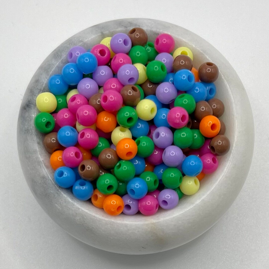 FINAL SALE 6mm Rainbow Funfetti Acrylic Bubblegum Beads/ Lightweight ...