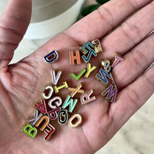 10mm Rainbow Enamel Single Letter Beads / Initial Bead / Enamel Bead ...