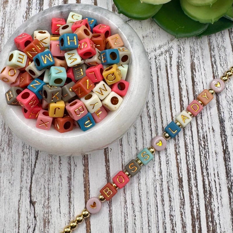Gold Color Cube Beads - Etsy