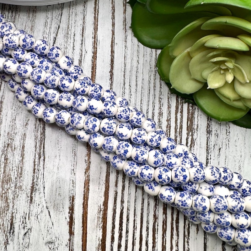 8mm White Ceramic Beads - Etsy UK