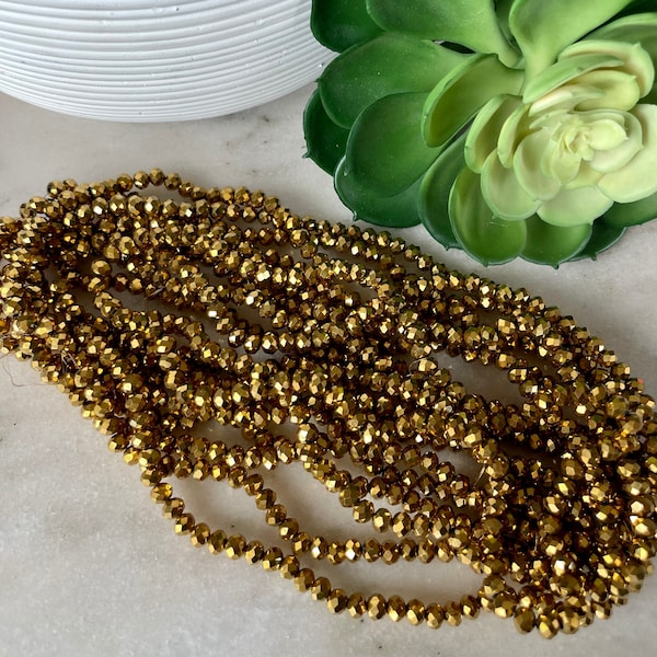 Gold Glass Beads - Etsy