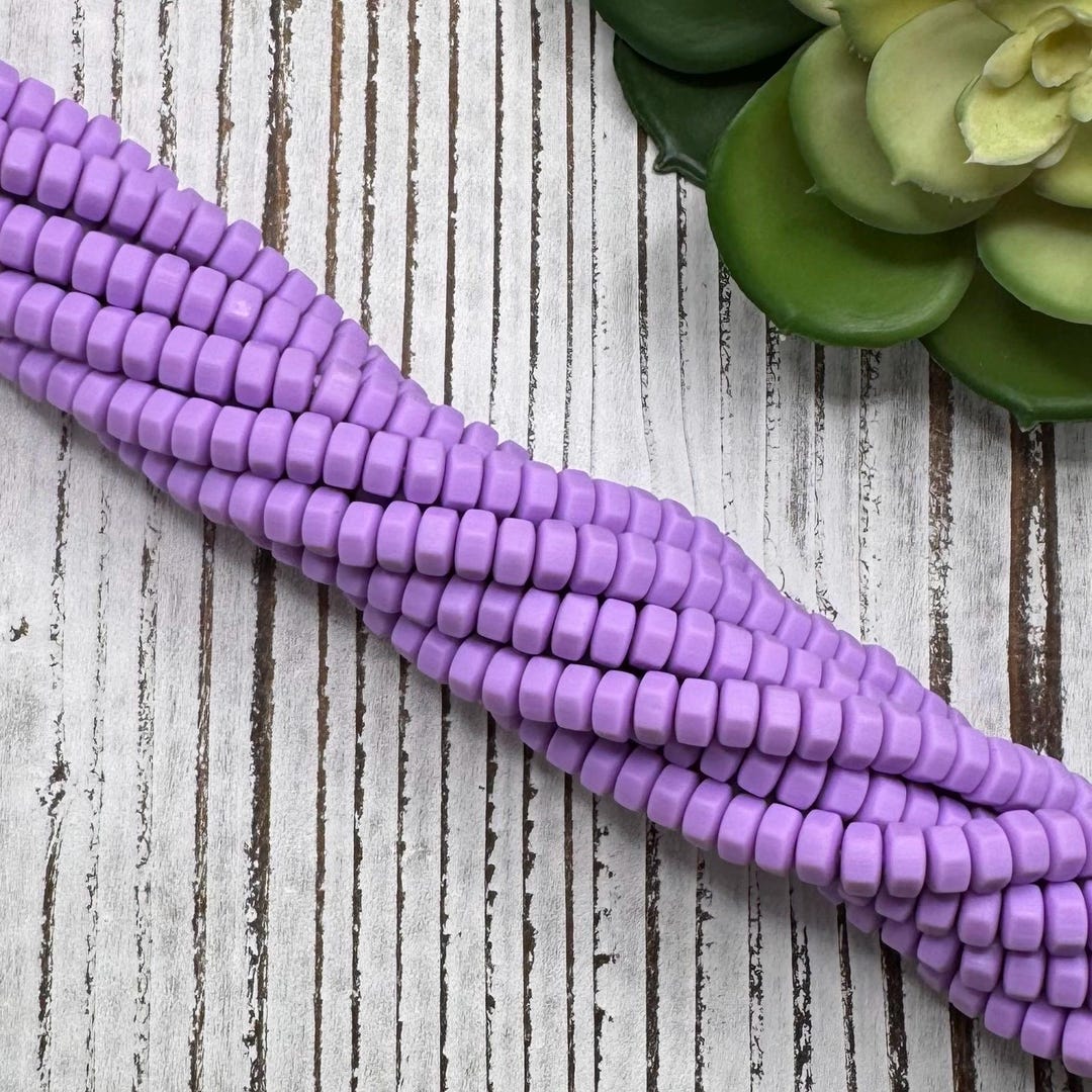FINAL SALE - 2 STRANDS - Hexagon 6mm X 3mm Light Lavender Purple Chunky ...