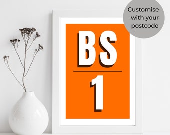 Postcode Wall Art - Etsy UK