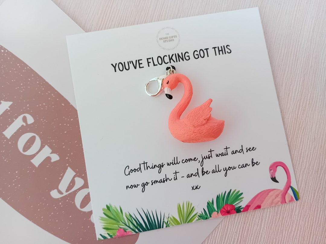 Cheer up Gift You've Flocking Got This Flamingo Charm - Etsy UK