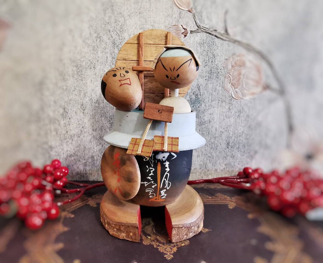 Onsen Bath Hot Spring Figurine / Kawaii Japanese Vintage Kokeshi ...