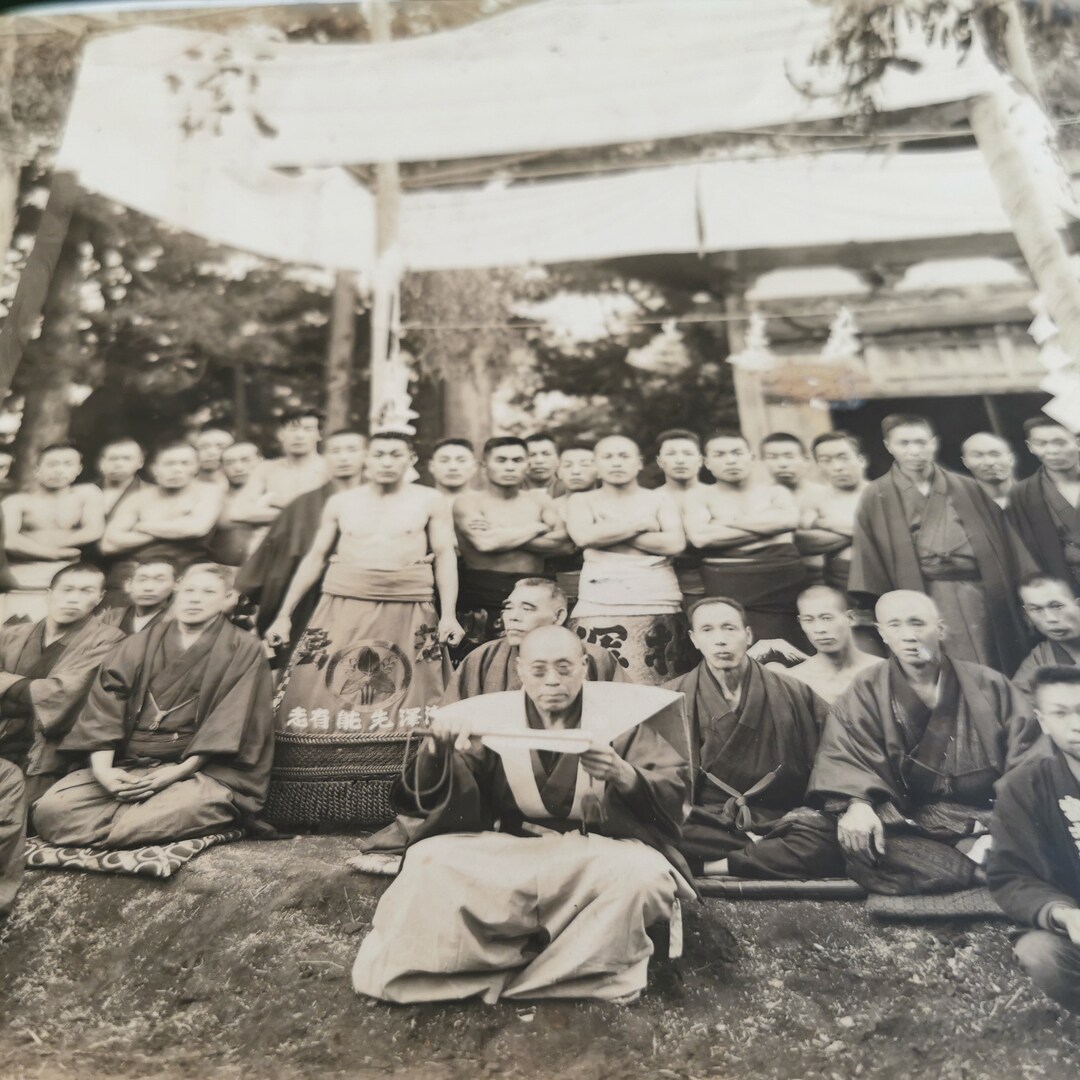 Japanese Antique Photo / Sumo Ring / Sumo Wrestler Gyoji Horaizan Seki ...
