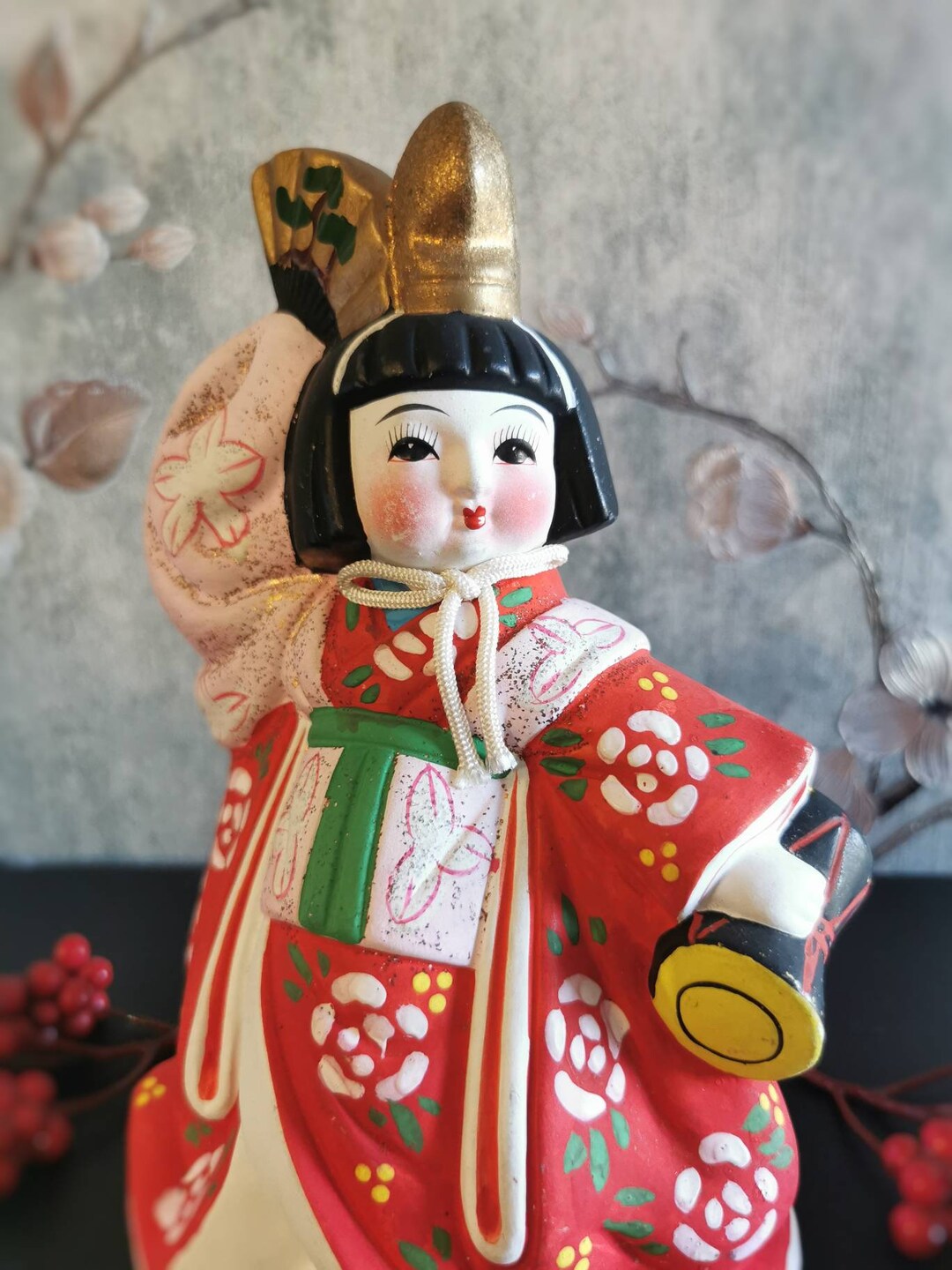 Japanese Dancer Figurine, Tokoname Ware Doll From Aichi / Vintage ...