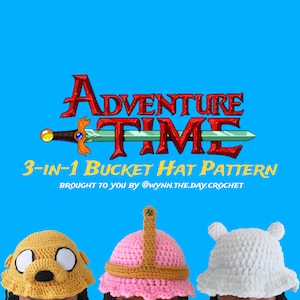 3-in-1 Adventure Time Bucket Hat Pattern - Etsy