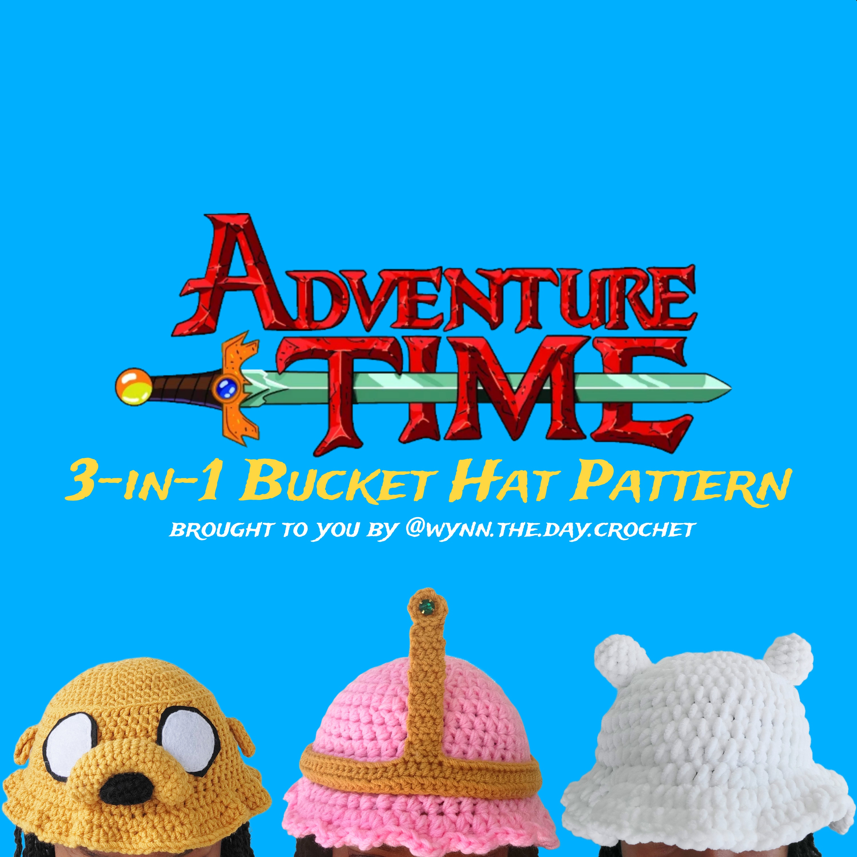 3-in-1 Adventure Time Bucket Hat Pattern - Etsy