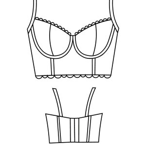 Pattern/bustier- Pattern/balconette Cup - Etsy