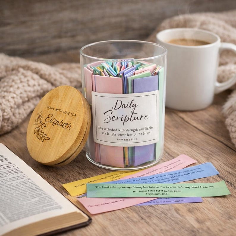 Bible Verse Jar Daily Scripture, Personalized Prayer Jar, Christian ...