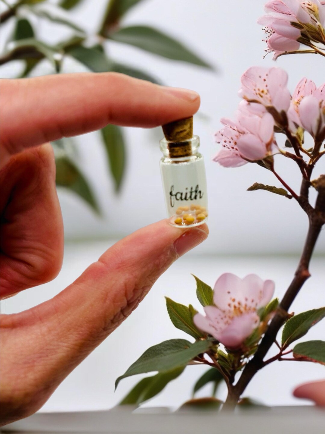 Mustard Seeds Faith Jar - Tiny Glass Bottle With Mustard Seeds - Party ...