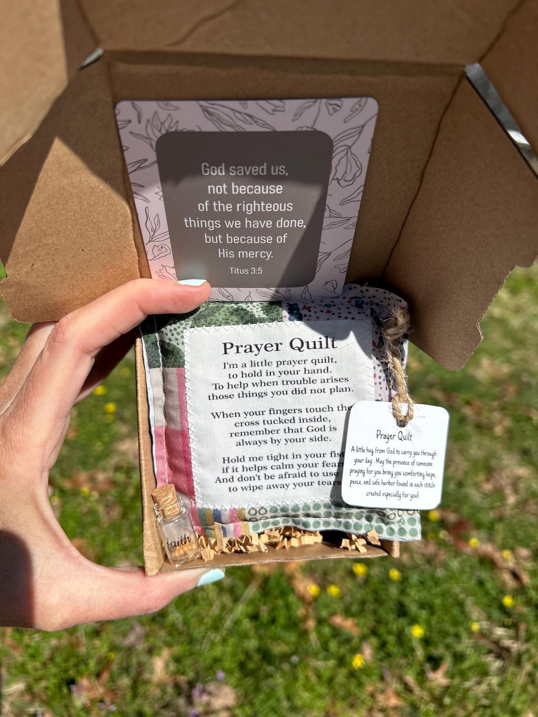 Handmade Prayer Quilt Gift Box | Faith Keepsake Set | Comfort and ...
