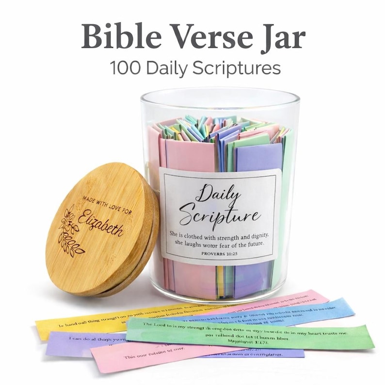 Bible Verse Jar Daily Scripture, Personalized Prayer Jar, Christian ...