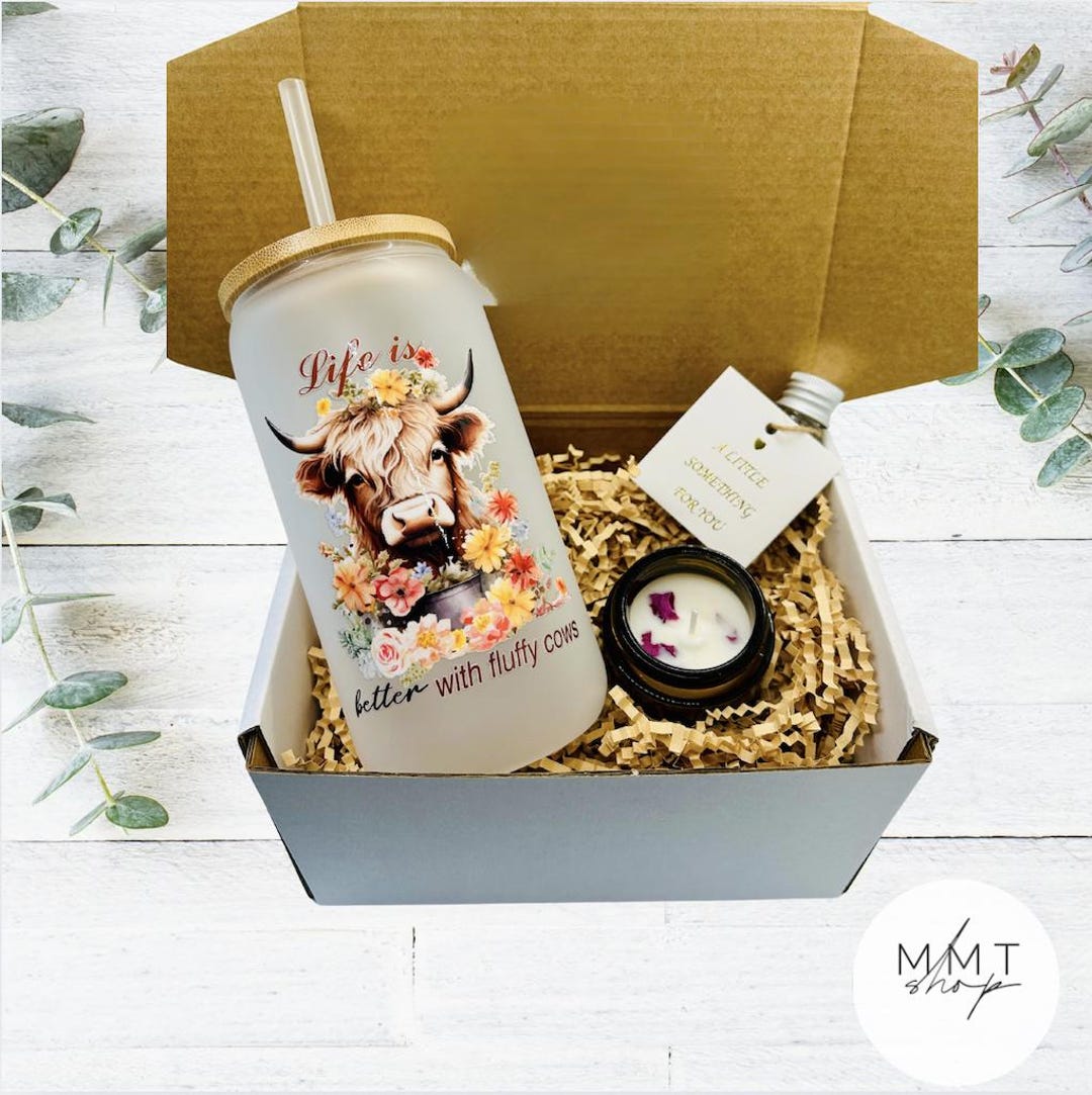 Highland Cow Gift Box, Fluffy Cow Tumbler, Cow Lover Gift, Rustic ...