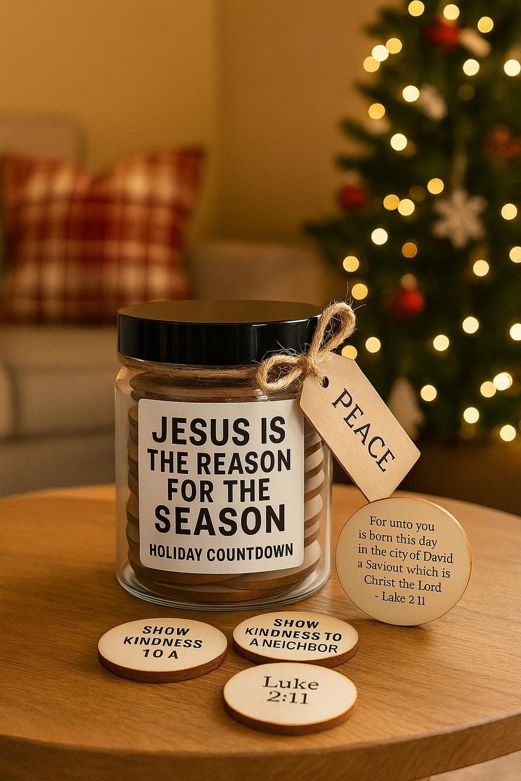 Christian Christmas Countdown Jar – 25 Days of Christmas, Jesus is the ...