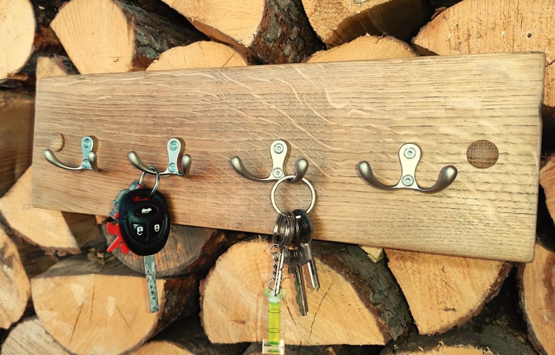 Oak Wooden Hook, Wooden Key Holder, Key Storage, Oak Wall Hook. - Etsy
