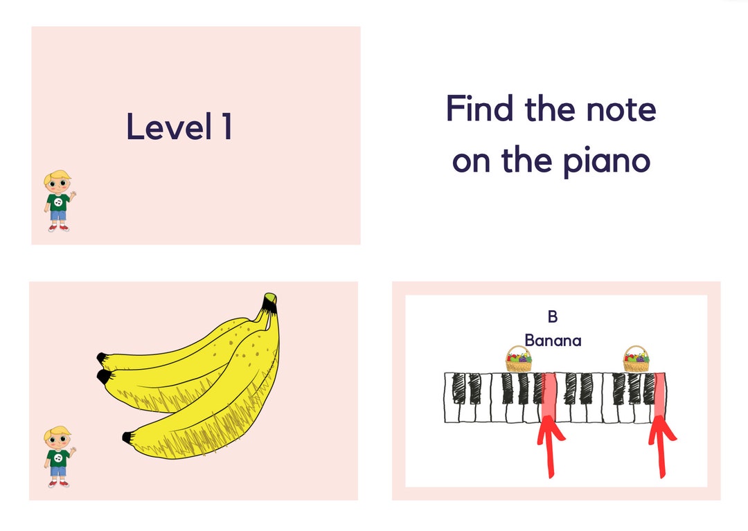 Learning Piano Notes Flash Cards | Learning Activity | 1 Digital File ...