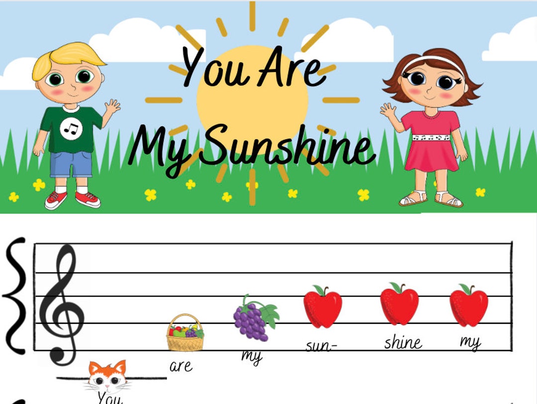 You Are My Sunshine | 1 Digital Download | Beginner Kids Piano Music - Etsy